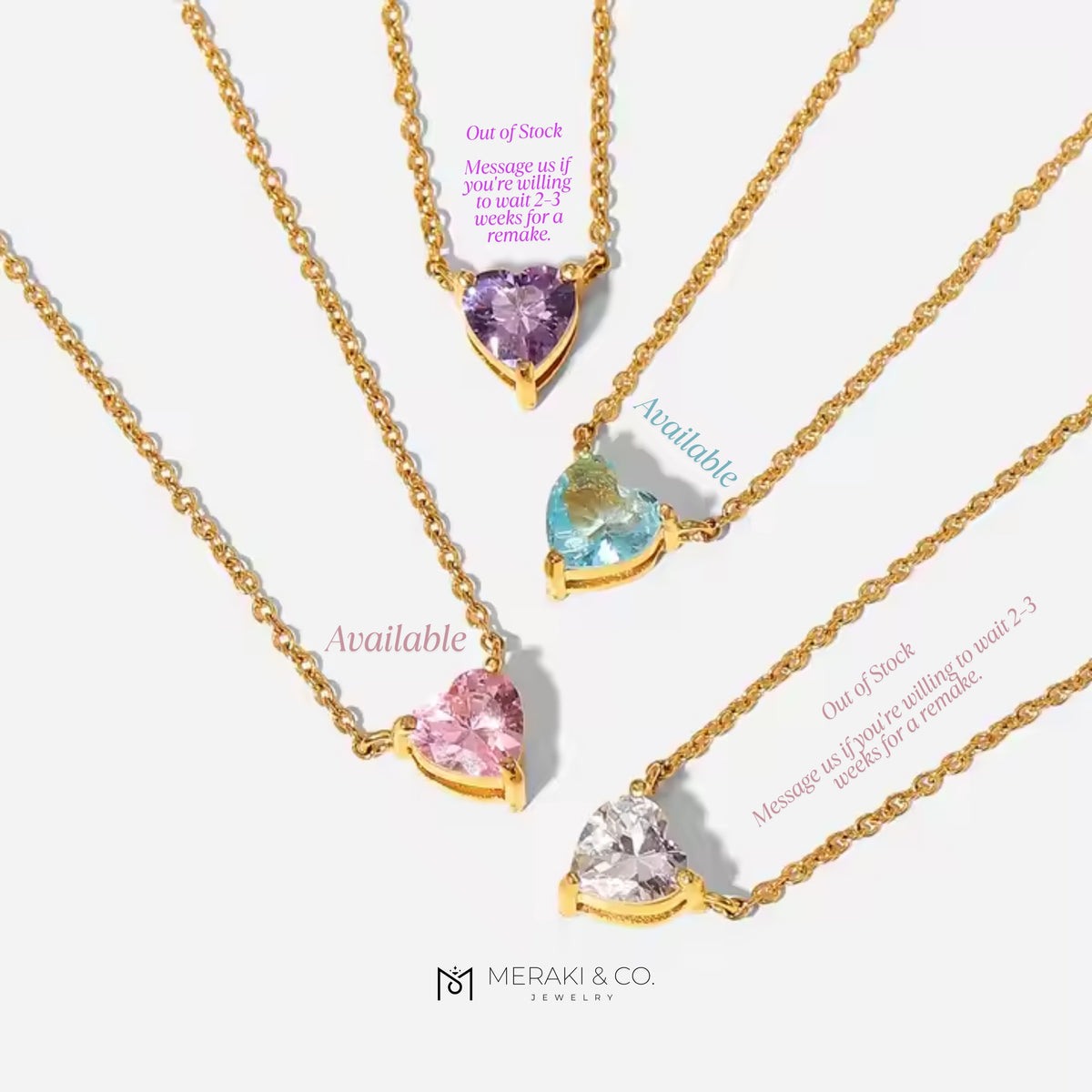 Dainty Heart Neacklace – Meraki & Co. Jewelry